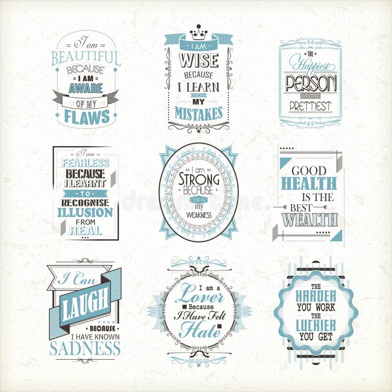 Life quotes set stock vector. Illustration of label, abstract - 53814192