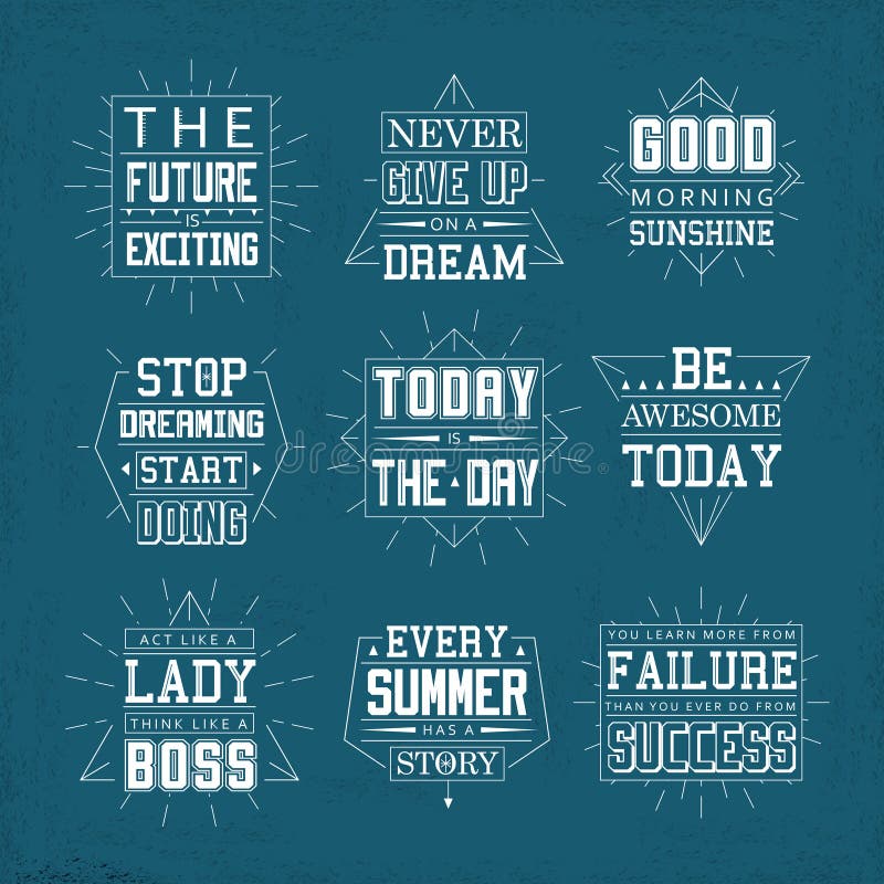 Life quotes set stock vector. Illustration of label, abstract - 53814192