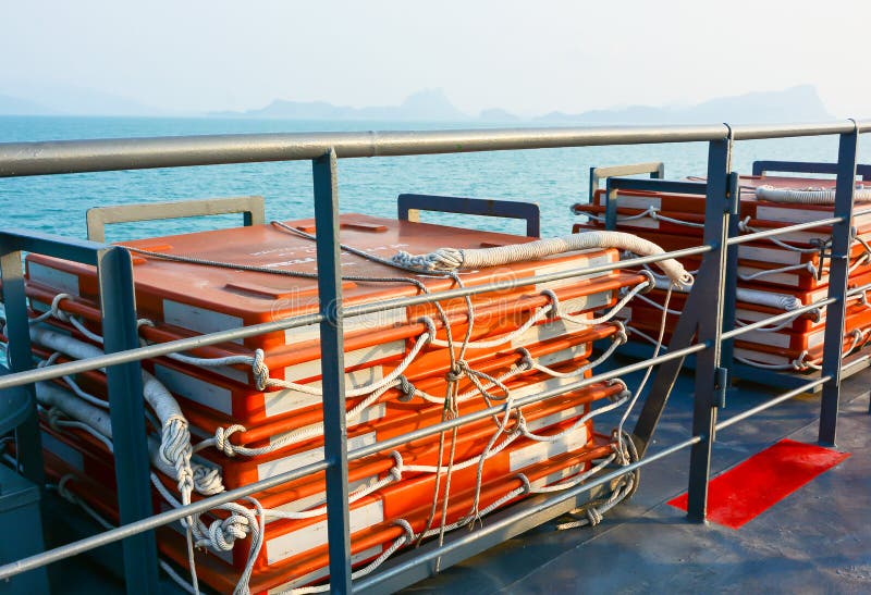Life rafts on cruise ship stock image. Image of board - 2316805