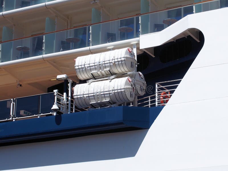 Life rafts on cruise ship stock image. Image of board - 2316805