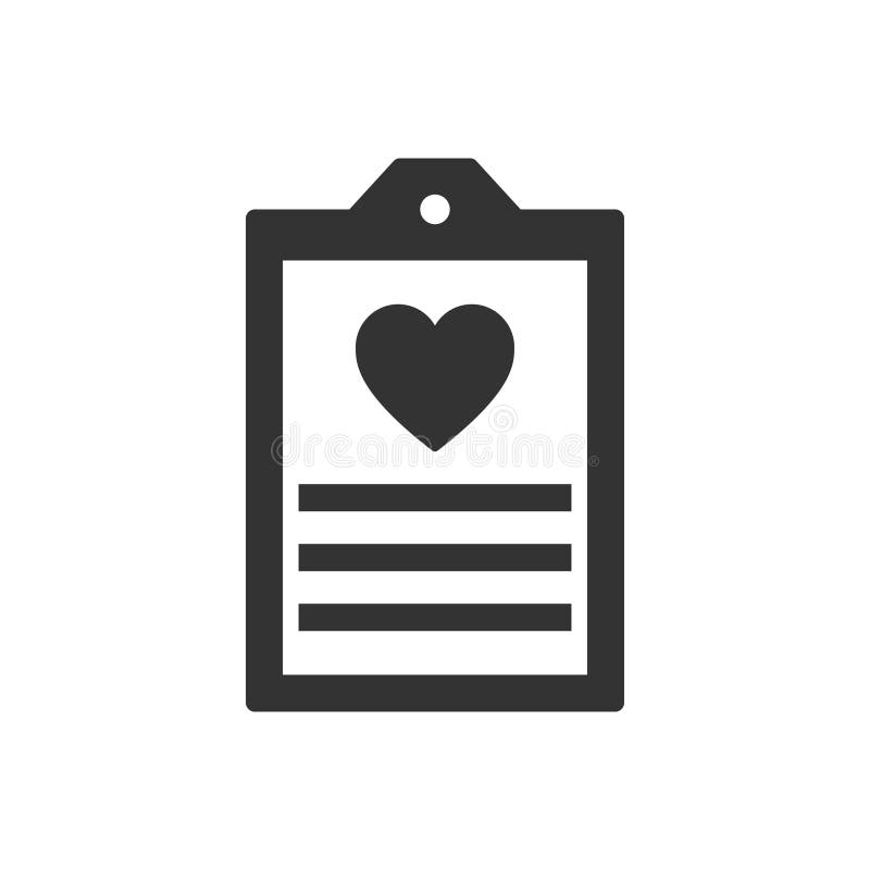Life Report Icon - Love with Clipboard Icon Stock Illustration ...