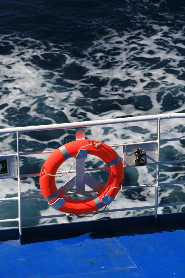 Lifeboat on a Ferry, Deep Blue Sea Stock Image - Image of lifesaver ...