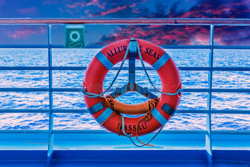 Life Ring on Allure of the Seas Editorial Stock Photo - Image of ...