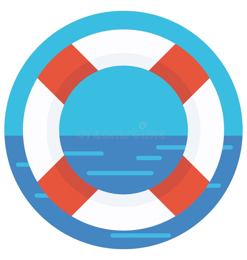 Life Ring Color Isolated Vector Icon that Can Be Easily Modified or ...