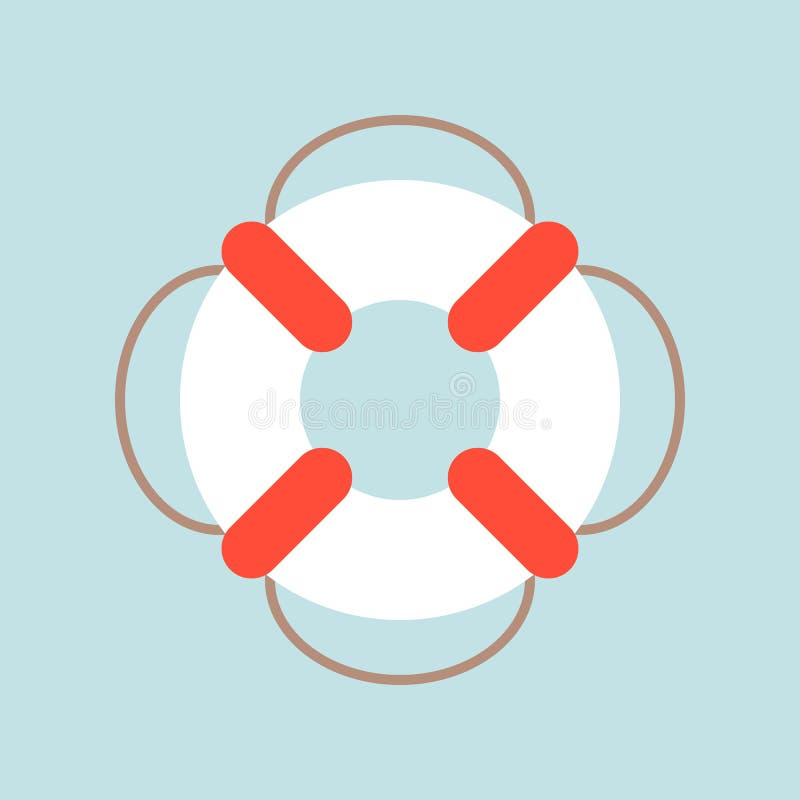 Life Ring Icon, Simple Flat Design Vector Stock Vector - Illustration ...