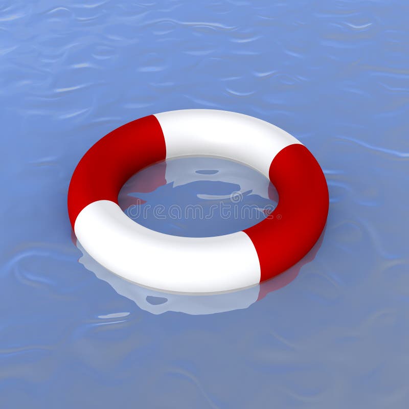 Life ring in ocean stock illustration. Illustration of white - 10097681