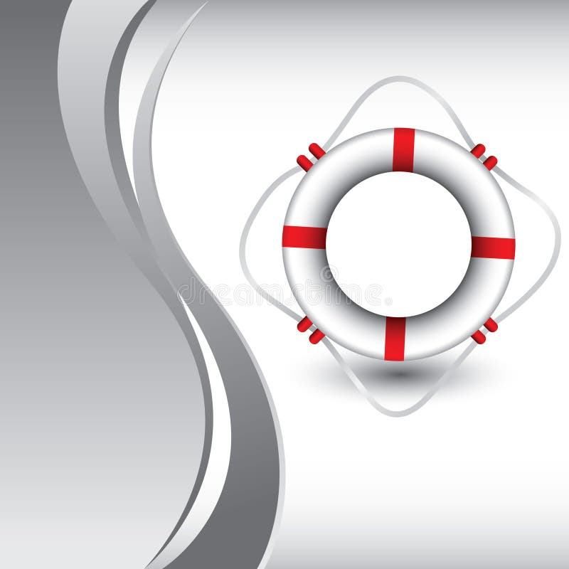 Life Ring on Vertical Blue Wave Background Stock Vector - Illustration ...