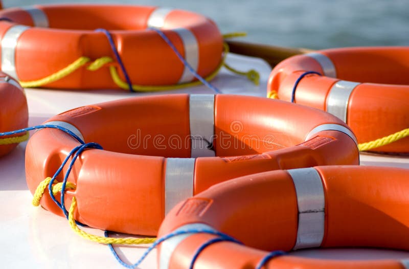 Rescue life rings stock image. Image of buoys, orange - 9949591