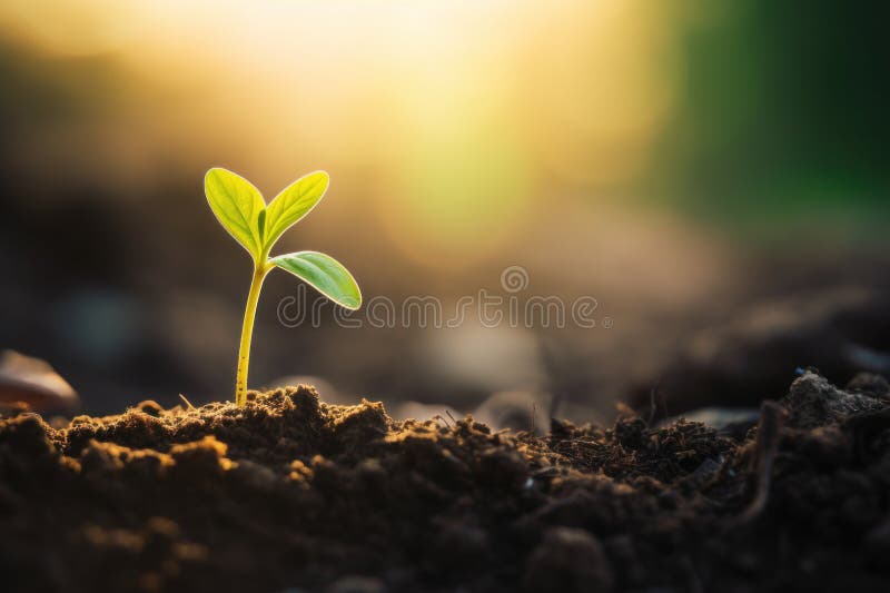 Life S Cycle: a Seedling Emerging from Earth in a Captivating ...