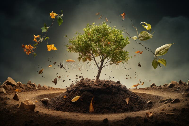 Life S Cycle: a Seedling Emerging from Earth in a Captivating ...