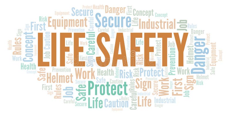 Life Safety word cloud stock illustration. Illustration of typography ...