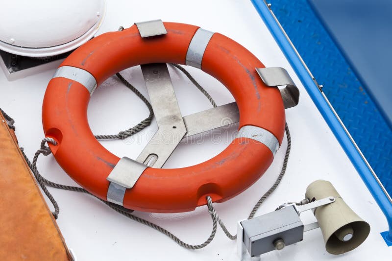 Life Saver and Horn on Ship S Deck Stock Image - Image of signal, saver ...