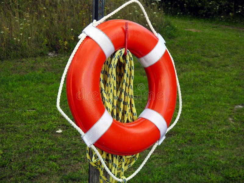 Life saving ring on post stock image. Image of device - 192802557
