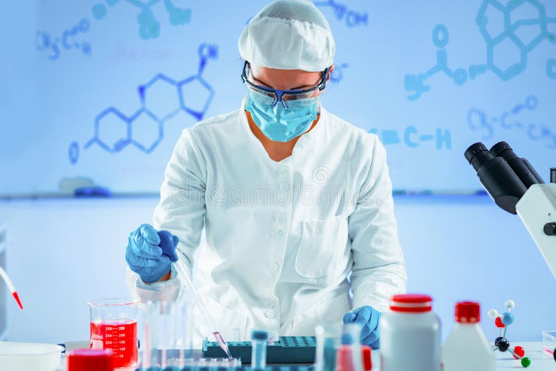 Life Science Researcher in Laboratory Stock Photo - Image of ...