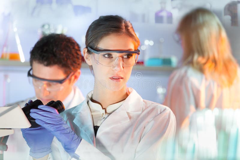 Life Science Researchers in Genetic Scientific Laboratory. Stock Image ...