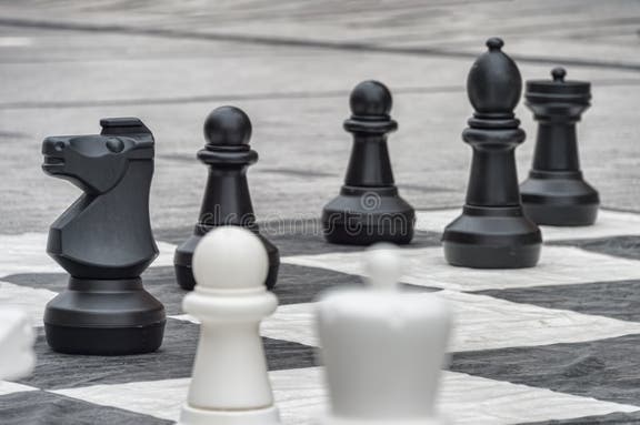 Life size chess pieces stock image. Image of giant, chessboard - 185250659