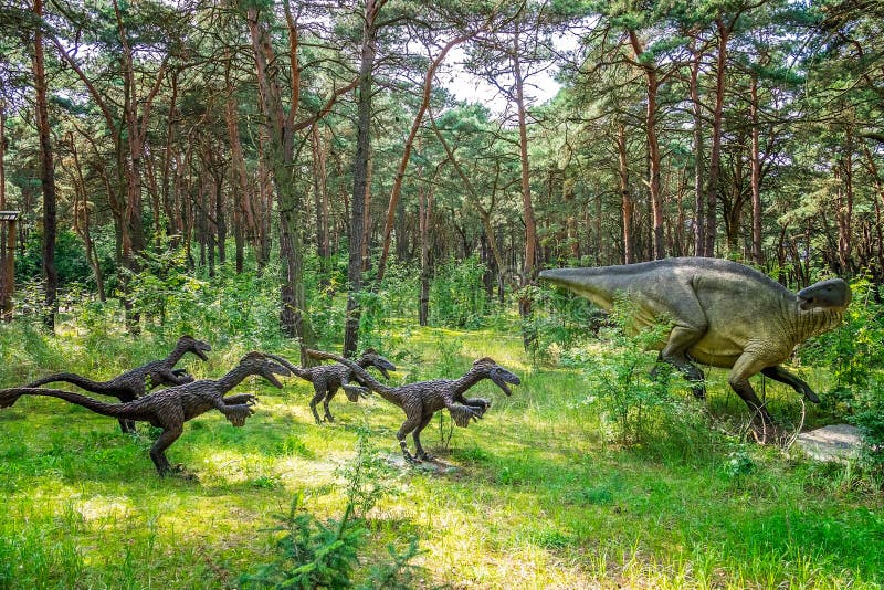 Raptors on a hunt stock image. Image of green, apatosaurus - 102114019