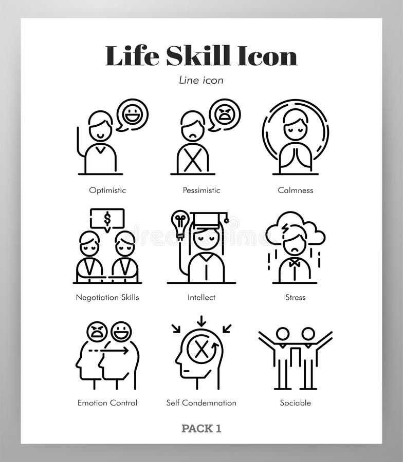 Life Skill Icons LineColor Pack Stock Vector - Illustration of conflict ...