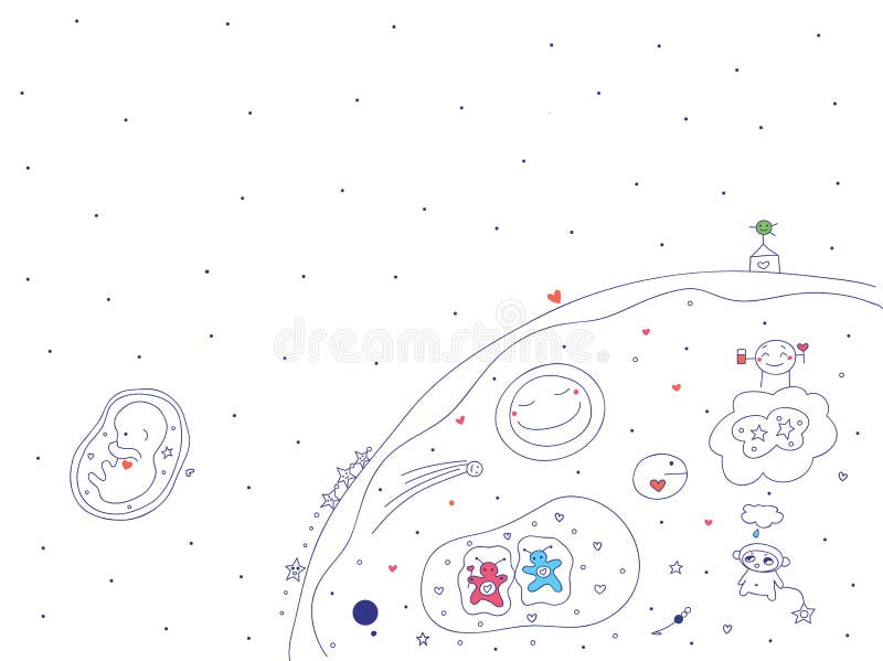 Life in space stock illustration. Illustration of design - 56933478