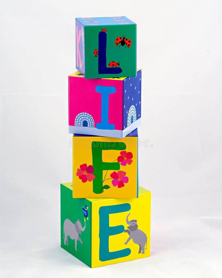 Life Spelled Out in Alphabet Building Blocks Stock Image - Image of ...