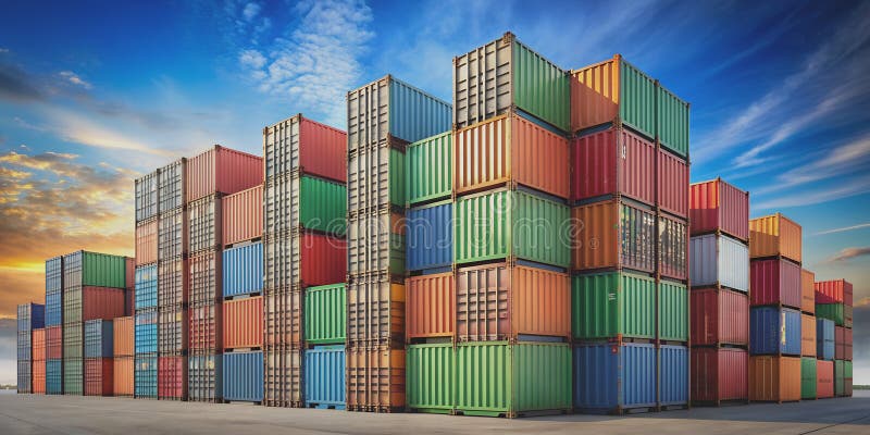 Stacked Shipping Container Stock Illustrations – 5,540 Stacked Shipping ...