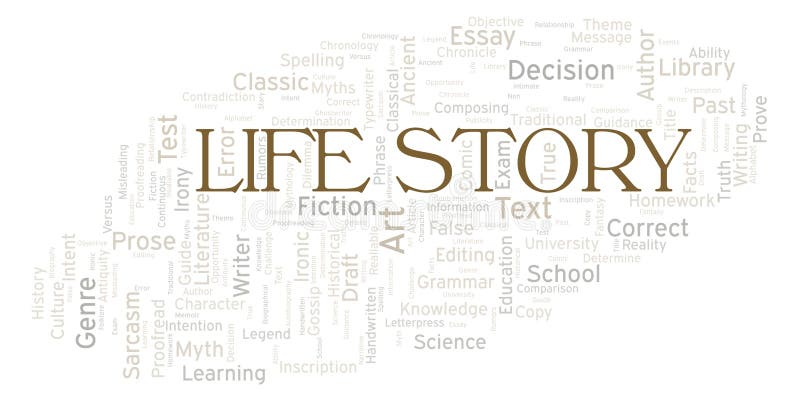 Life Story Typography Word Cloud Create with the Text only Stock ...