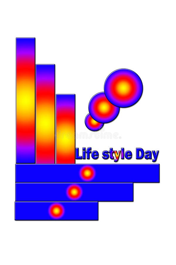 Life Style Day Logo in by Color with Rectangular and Circle Bars Stock ...