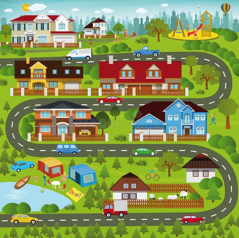 Kids Town Map Stock Illustrations – 712 Kids Town Map Stock ...