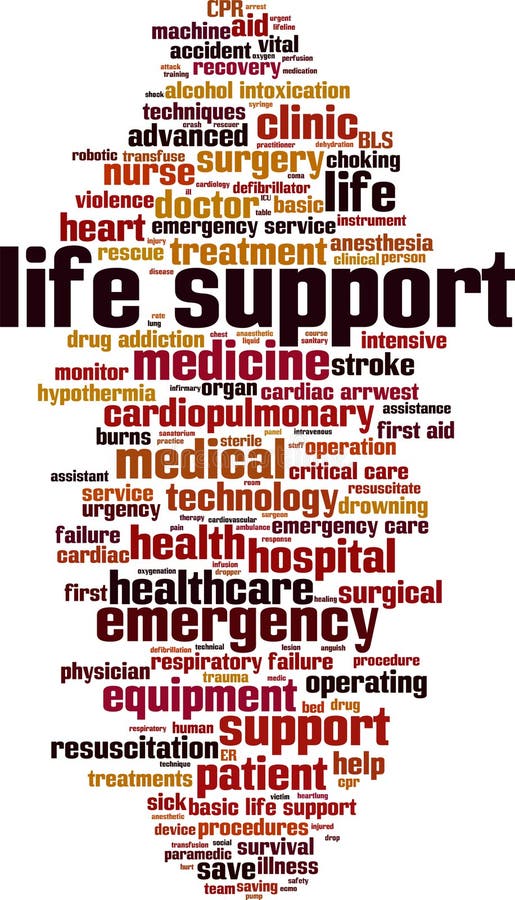 Life support word cloud stock vector. Illustration of techniques ...