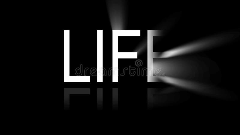 Life text effect stock footage. Video of brightly, metal - 170799636