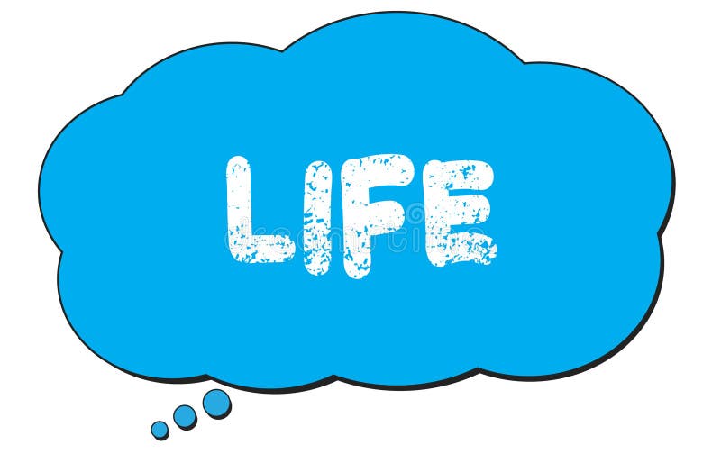 LIFE Text on Blue Grungy Vintage Stamp Stock Illustration ...