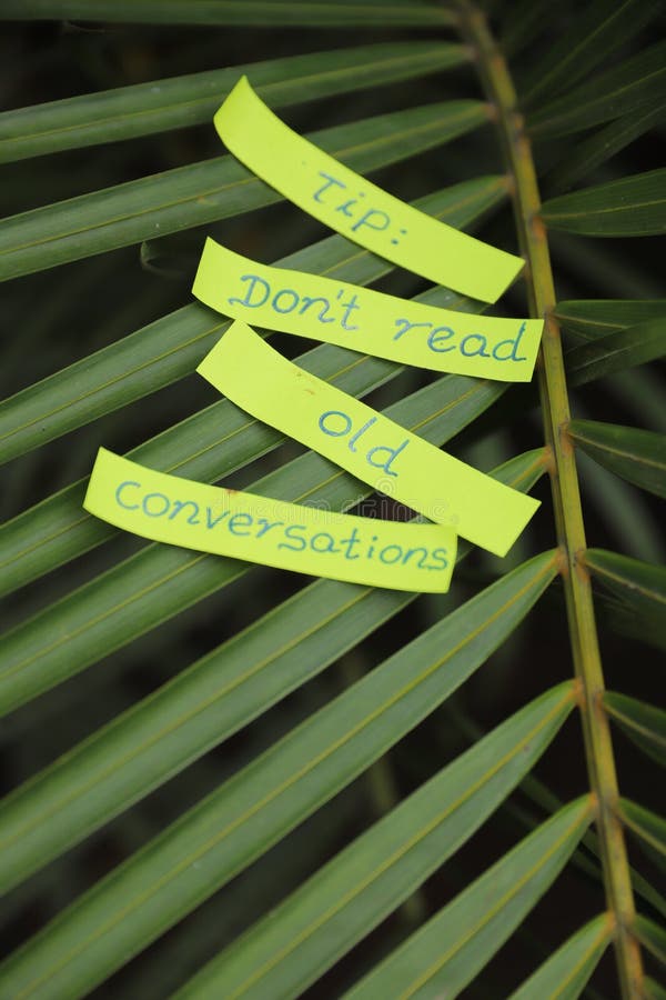 Life Tip,dont Read Old Conversations Stock Image - Image of font, plant ...
