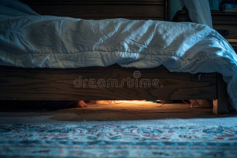 Life Under Bed Created with Generative AI Technology Stock Illustration ...