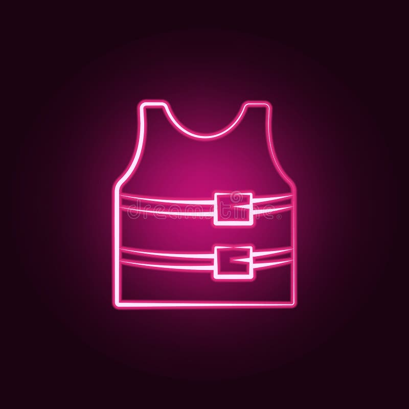 Life Vest Neon Icon. Elements of Travel Set Stock Illustration ...