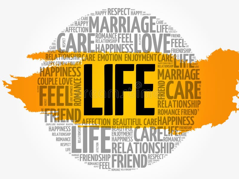 Life word cloud collage stock illustration. Illustration of live ...