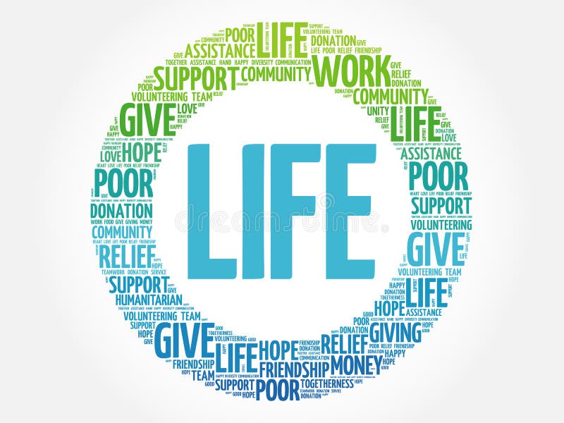 LIFE word cloud collage stock illustration. Illustration of give ...