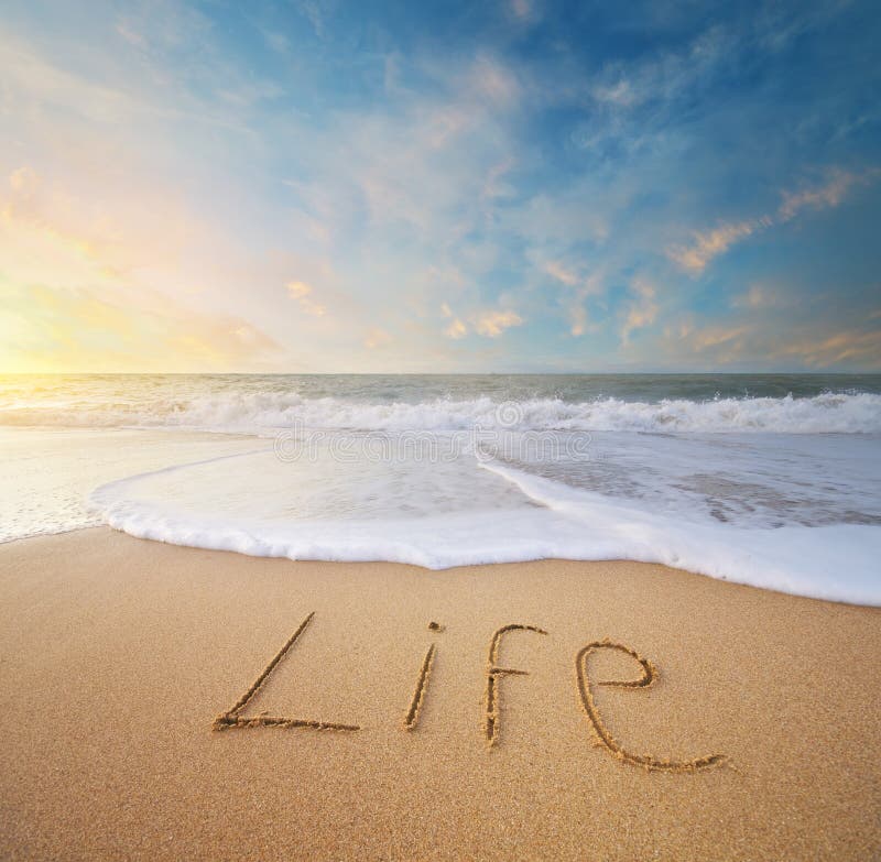 Life word on the sea stock image. Image of shore, idea - 91083479