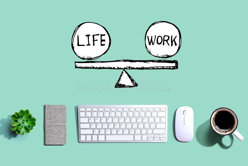 Life and Work Balance with a Computer Keyboard Stock Photo - Image of ...