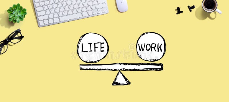 Life and Work Balance with a Computer Keyboard Stock Image - Image of ...