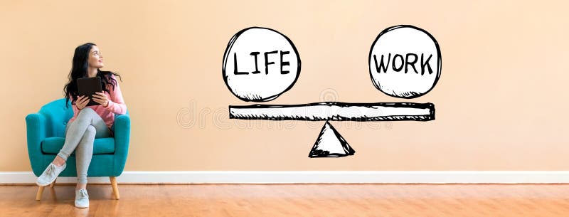Life and Work Balance with Woman Using a Tablet Stock Photo - Image of ...