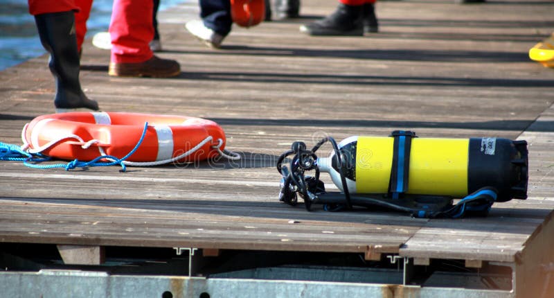 Lifebest and oxygen tank stock image. Image of rescue - 12806613