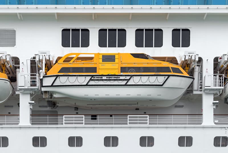 Lifeboat with Roof and Windows Floats at Reservoir Stock Image - Image ...