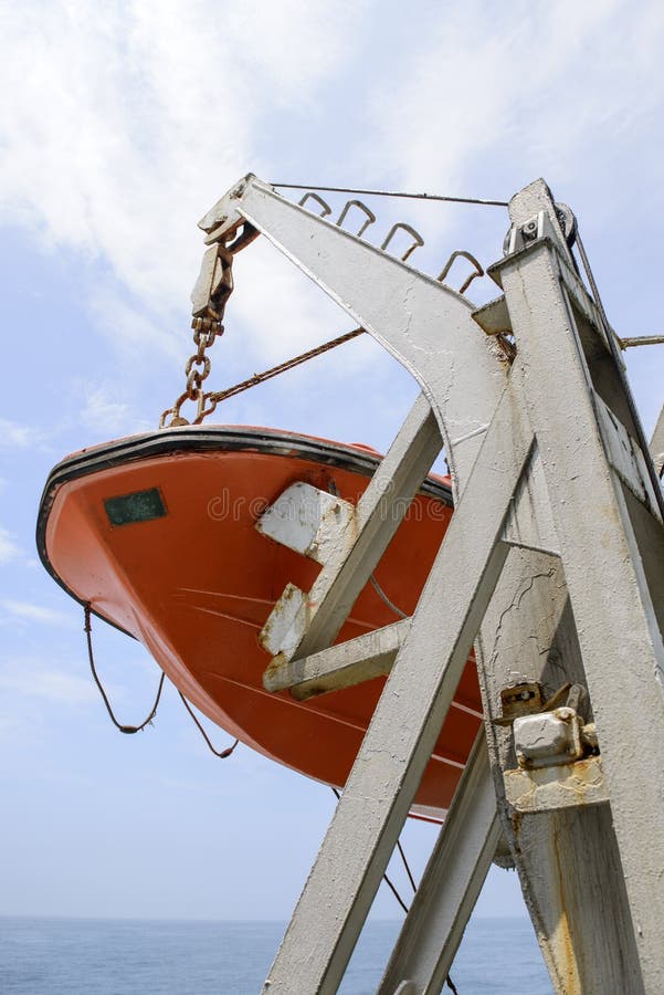 Lifeboat on Deck of a Cruise Ship Stock Photo - Image of metal ...