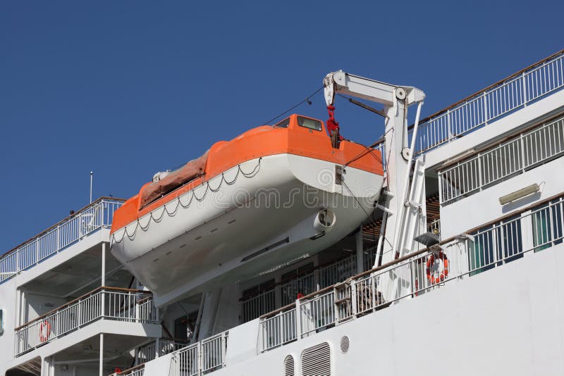 Lifeboat Modern on Cargo Ship Stock Photo - Image of steel, device: 6232720