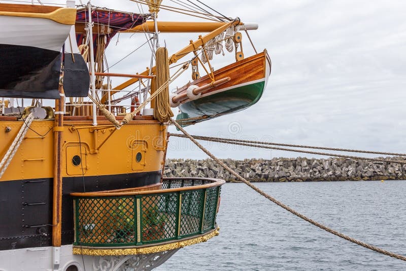 Lifeboat on an Old Historical Sailboat. Stock Image - Image of boat ...