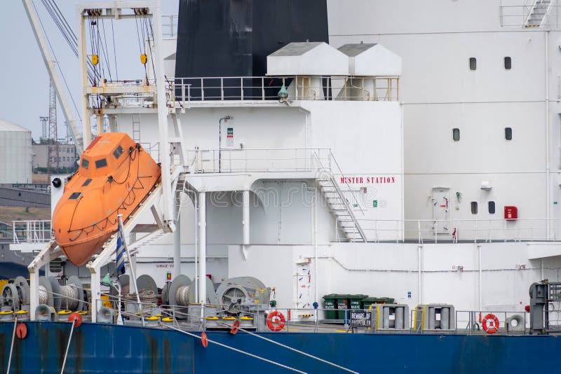 Lifeboat survival capsule stock image. Image of escape - 194626711