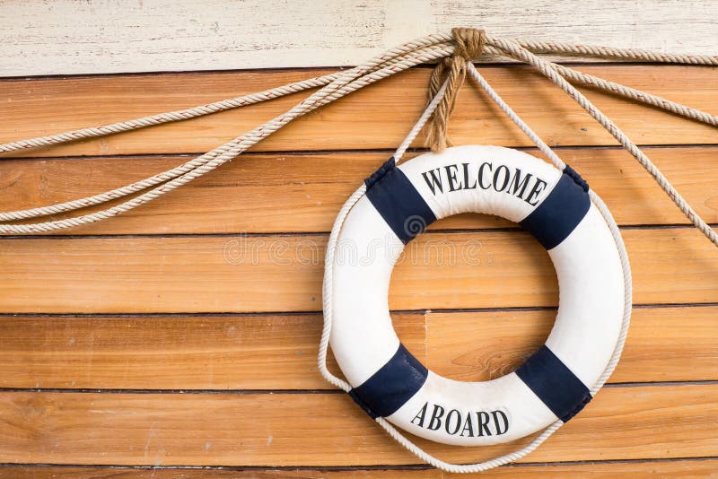 Welcome Aboard Life Preserver Stock Image - Image of round, life: 26395265