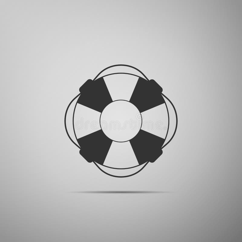 Lifebuoy Icon on Grey. Lifebelt Symbol Stock Vector - Illustration of ...