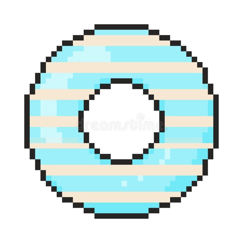 Lifebuoy Icon. Pixel Art Object in 8 Bit Style Stock Vector ...