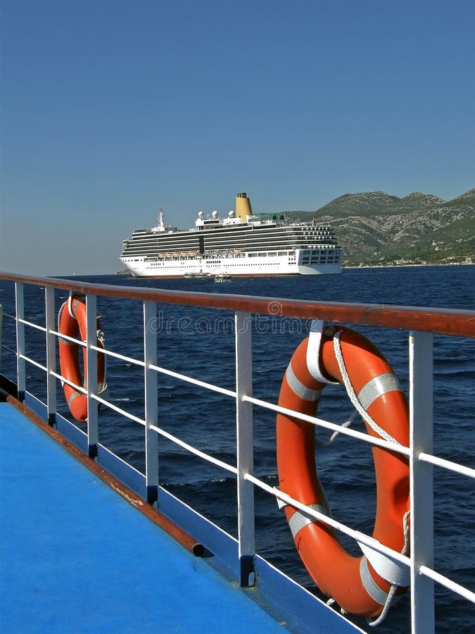 Lifebuoy, Luxury Cruise Ship Stock Image - Image of guard, lifebelt ...